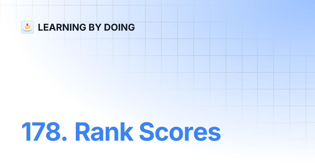 178 Rank Scores LEARNING BY DOING